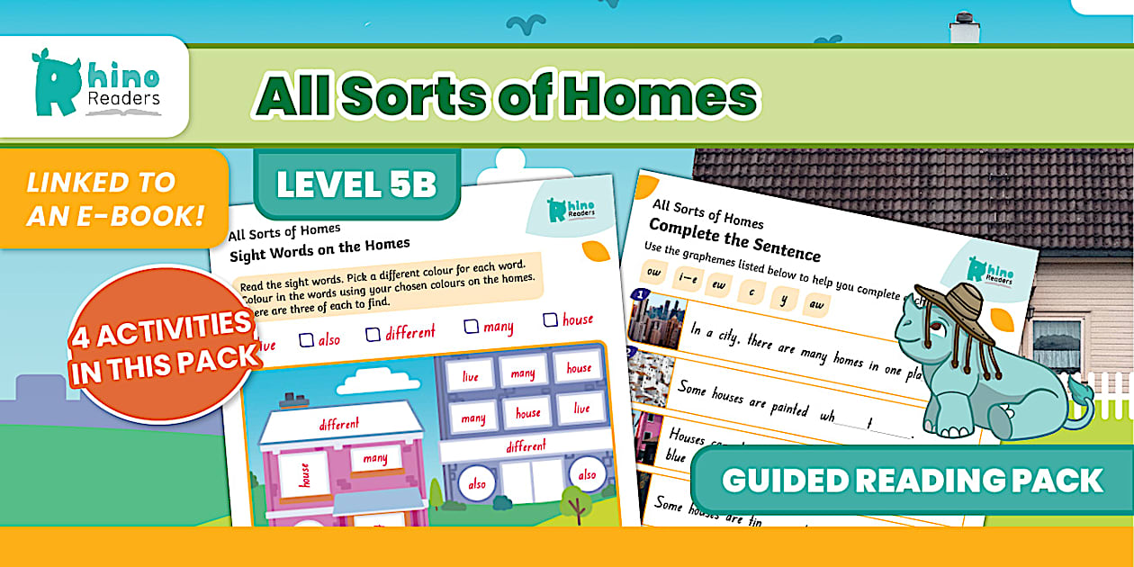 Level 5b All Sorts of Homes Guided Reading Pack