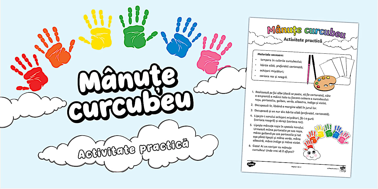 Mânuțe curcubeu – Activitate practică