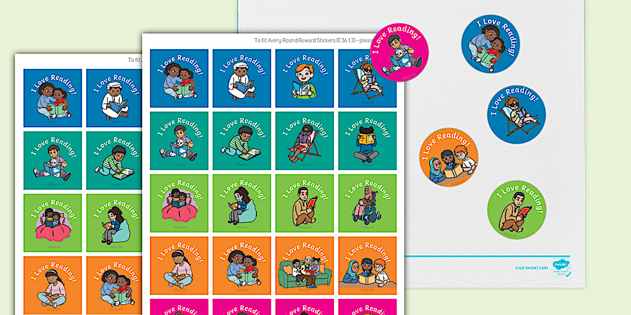 I Love Reading! Stickers (teacher made) - Twinkl