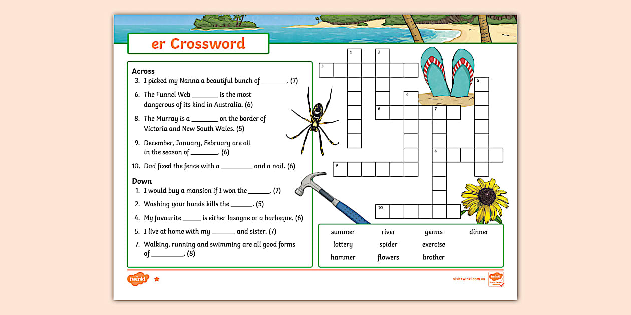 er Digraph Differentiated Crossword (teacher made) - Twinkl