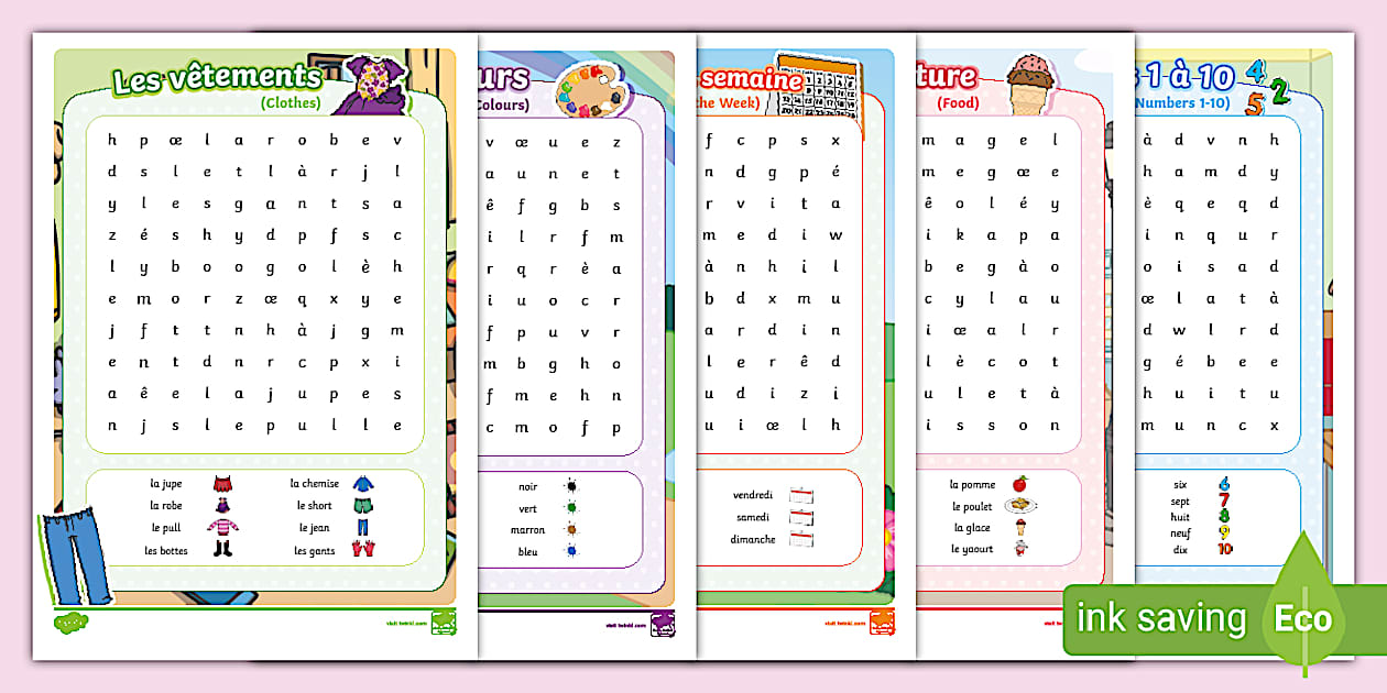 👉 French: KS1 Word Search Pack
