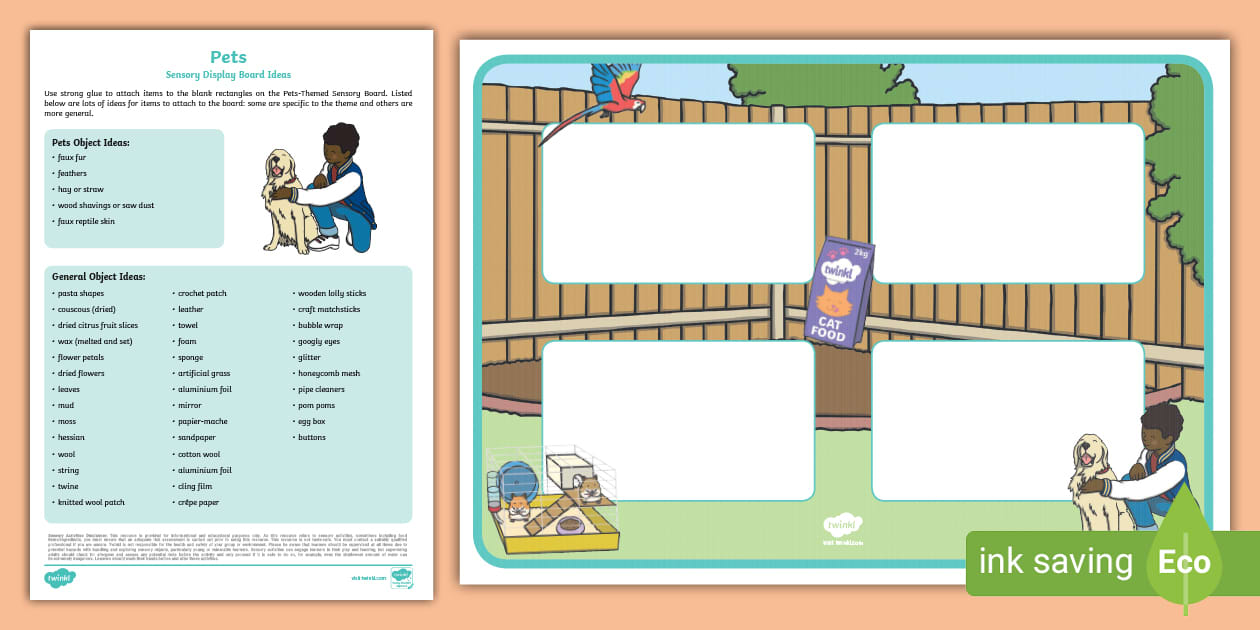 Pets-Themed Sensory Board and Ideas Resource Pack - Twinkl