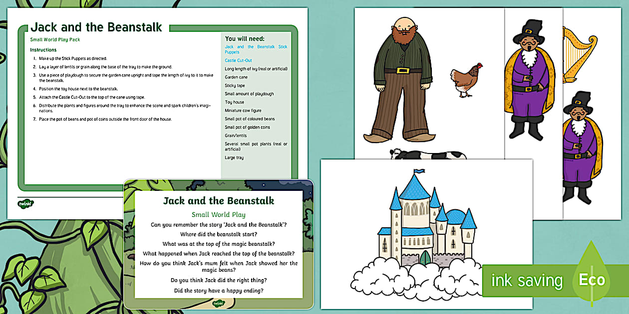 Jack and the Beanstalk Small World Play Idea and Printable Resource Pack