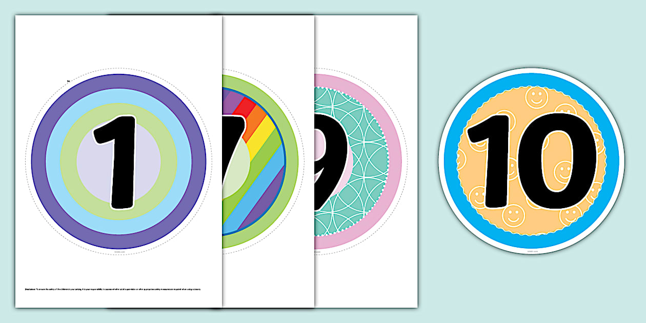 Numeral Spots Cut-Outs (teacher made) - Twinkl