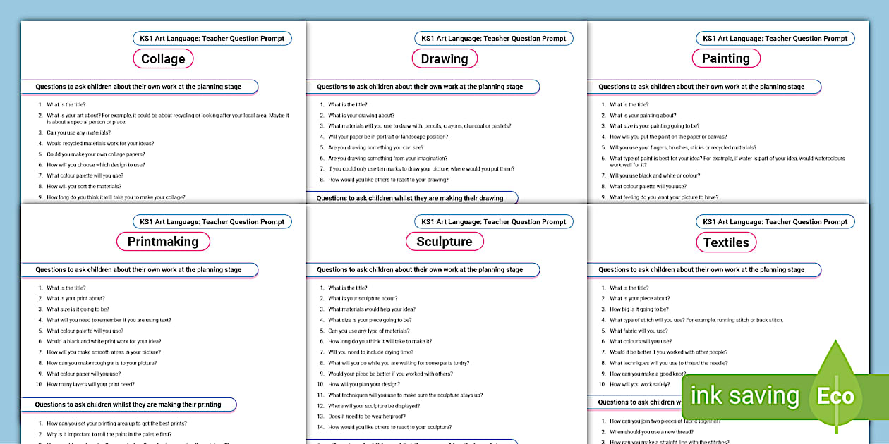 KS1 Art Language: Teacher Question Prompts (Teacher-Made)