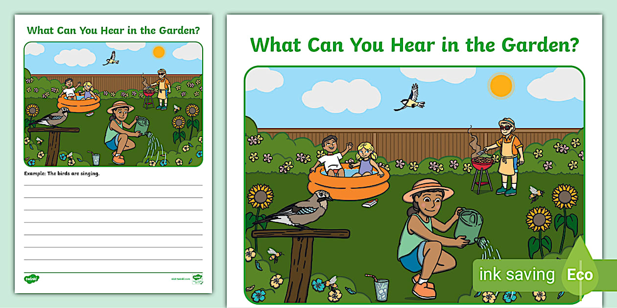 What Can You Hear in the Garden? Writing Activity - Twinkl