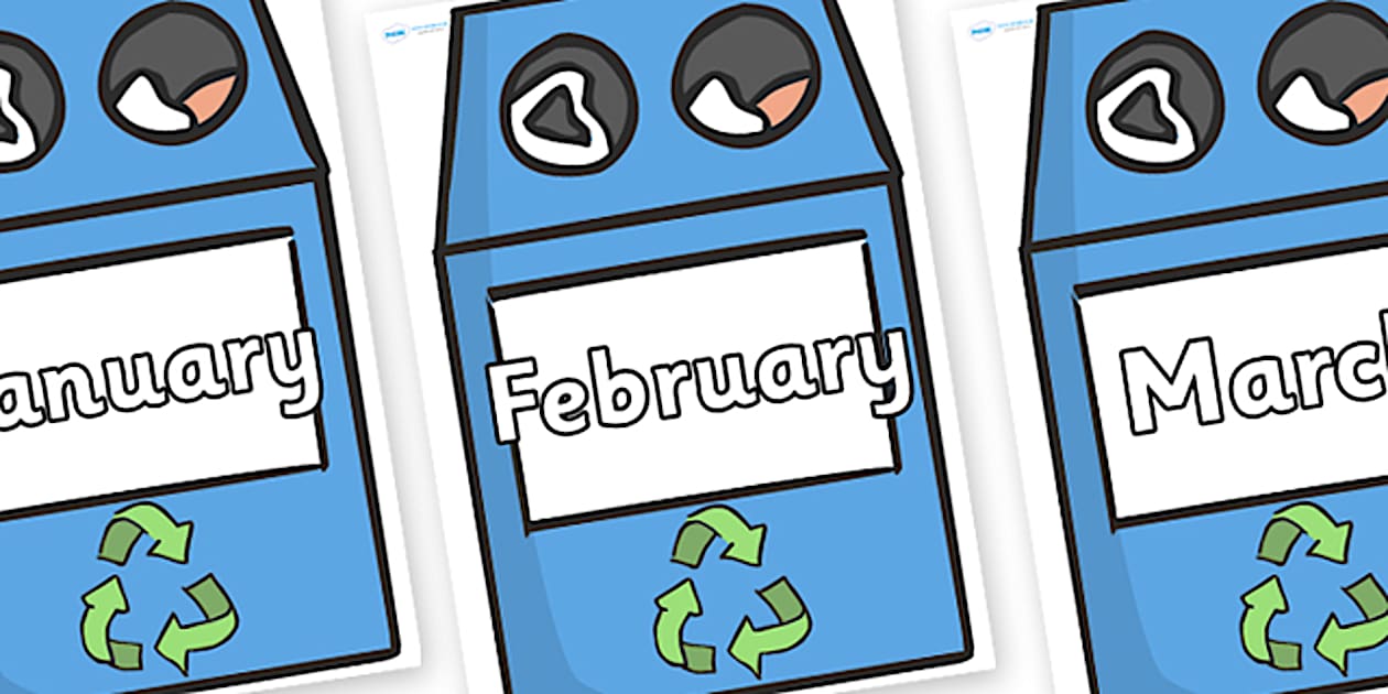Months of the Year on Eco Bins (l'enseignant a fait)