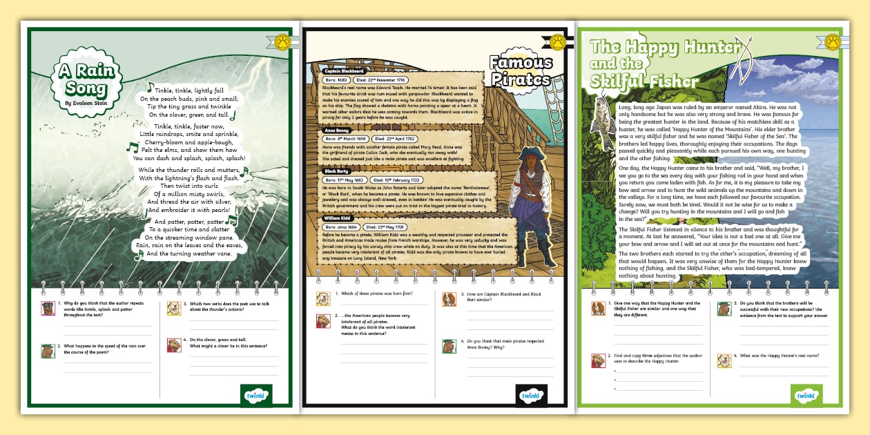 Year 3 Reading Revision Activity Mat Pack 3 - Twinkl