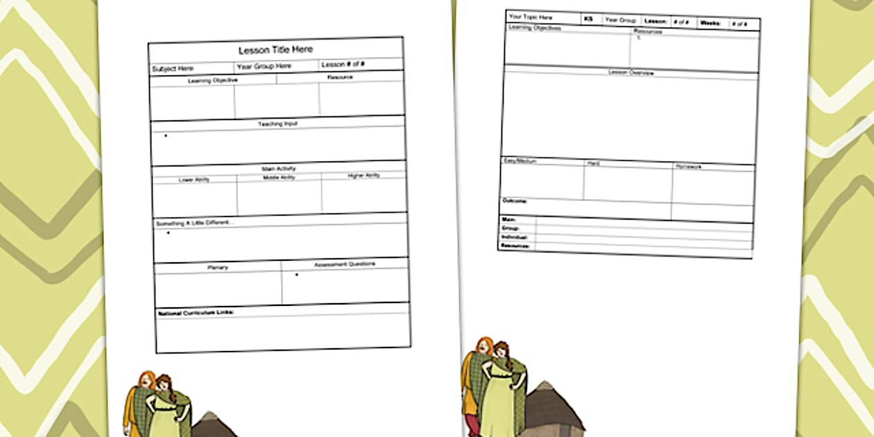Iron Age Themed Editable Individual Lesson Plan Template - plans