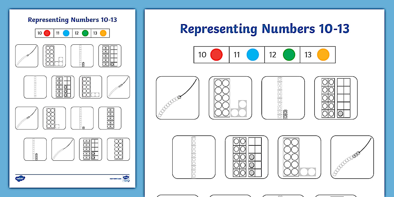 👉 Representing Numbers 10-13 Activity | Twinkl - Twinkl