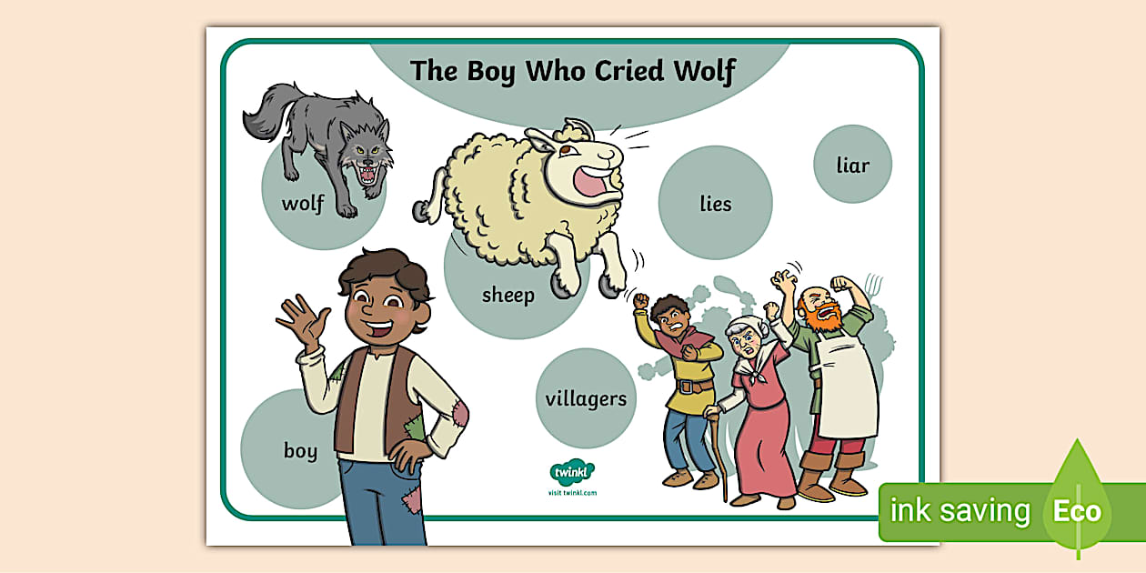 Editable The Boy Who Cried Wolf Word Mat - Twinkl