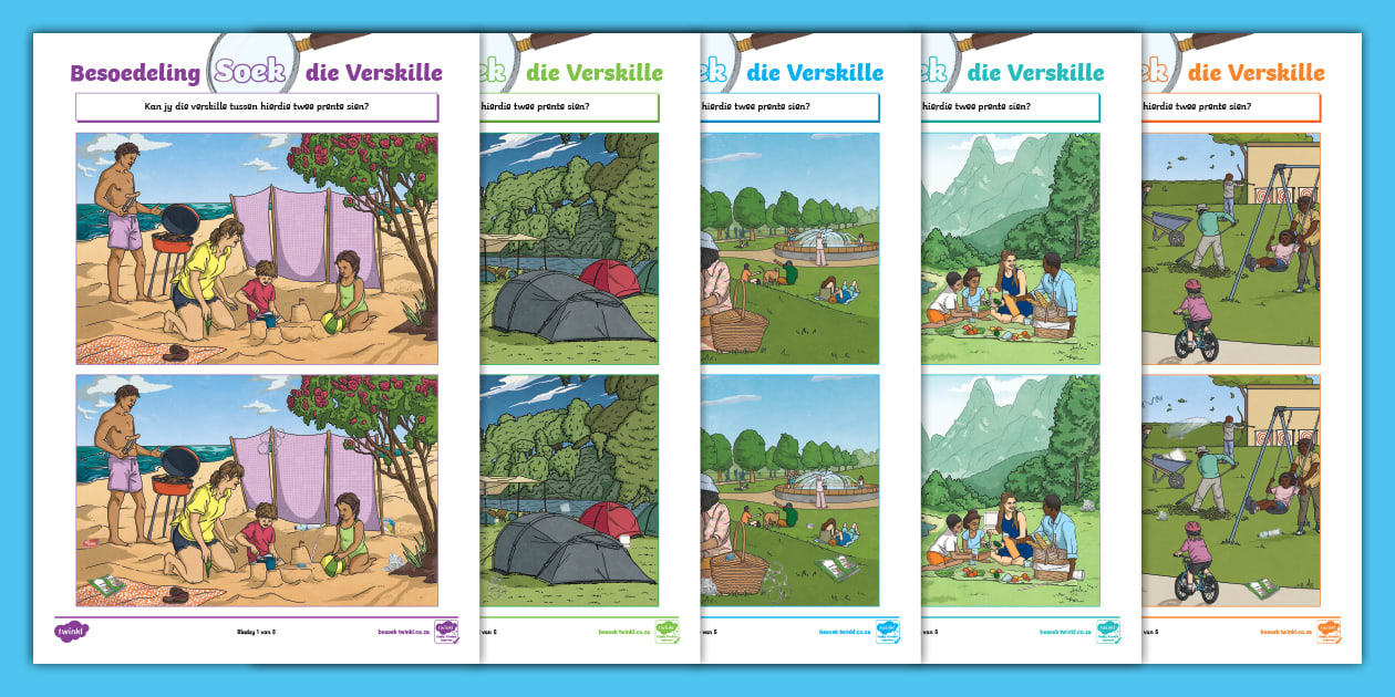 Besoedeling Soek die Verskille (teacher made) - Twinkl