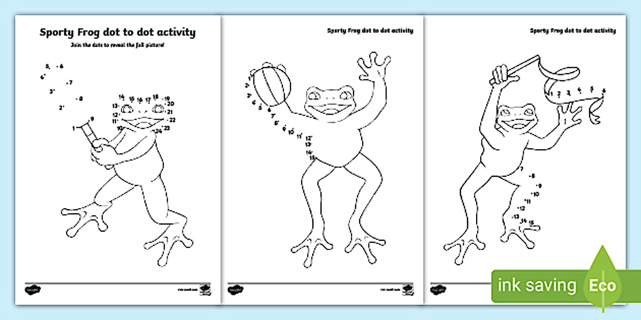 Connect the Dots Sporty Frog - Primary Resources - Twinkl