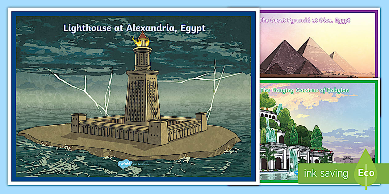 The Seven Ancient Wonders of The World Display Posters
