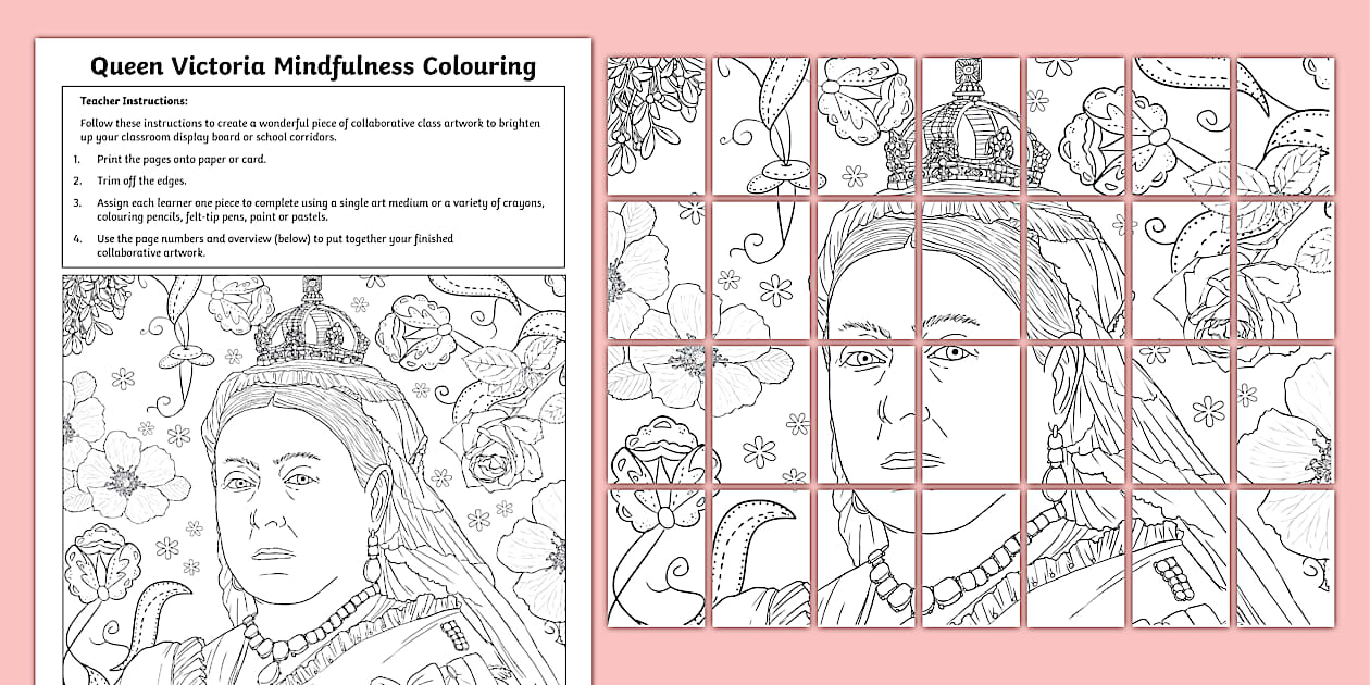 Queen Victoria Mindfulness Collaborative Colouring Activity