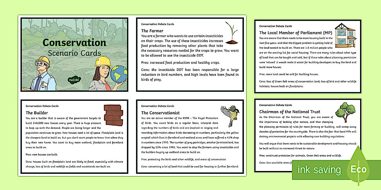 Conservation Scenario Question Cards (teacher made) - Twinkl