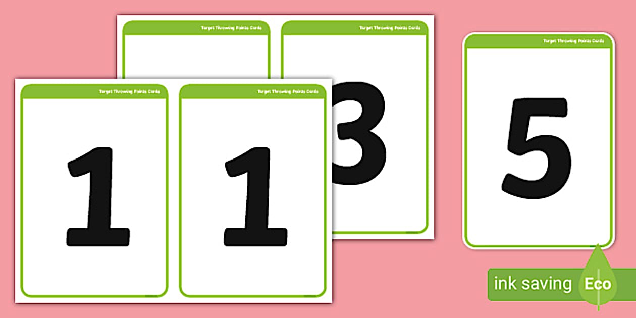 Black and White Target Throwing Points Cards - Twinkl