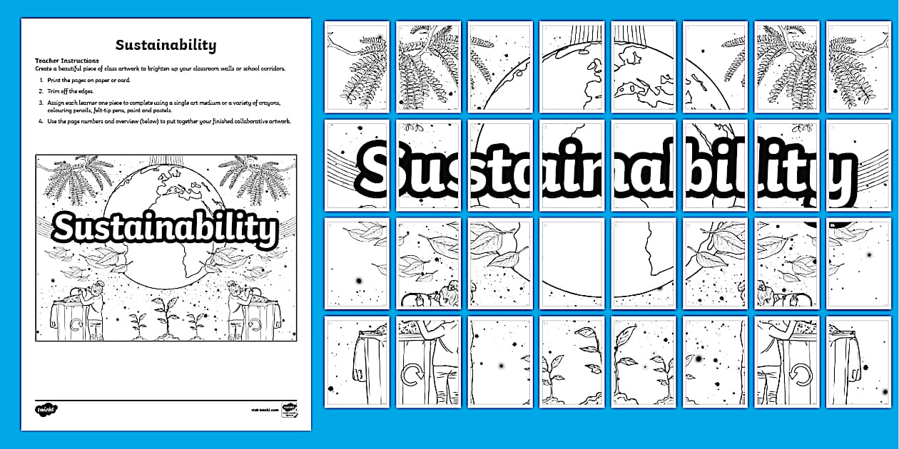 Sustainability Collaborative Colouring (Teacher-Made)