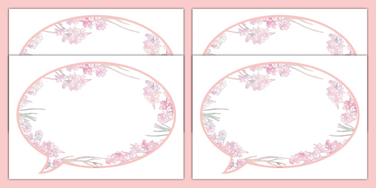 Orchid-Themed Speech Bubble Display Cut- Outs, Nature theme