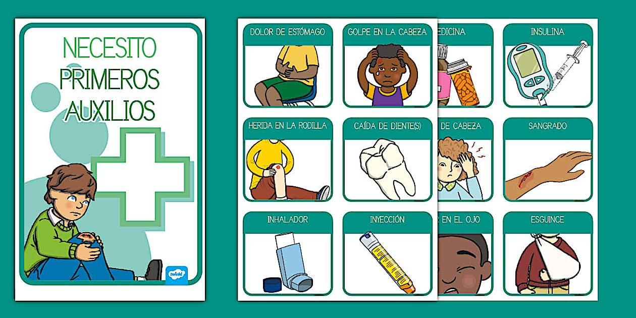 Póster y tarjetas: Necesidad de Primeros Auxilios - Twinkl