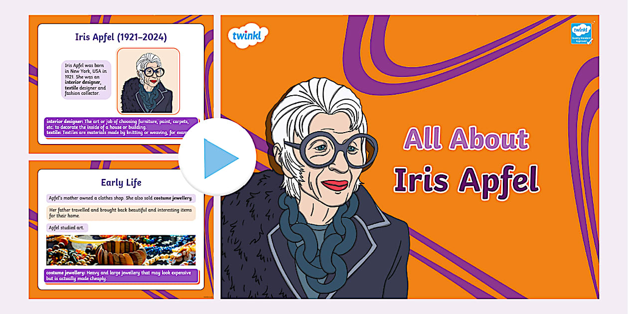 KS1 All About Iris Apfel PowerPoint (teacher made) - Twinkl