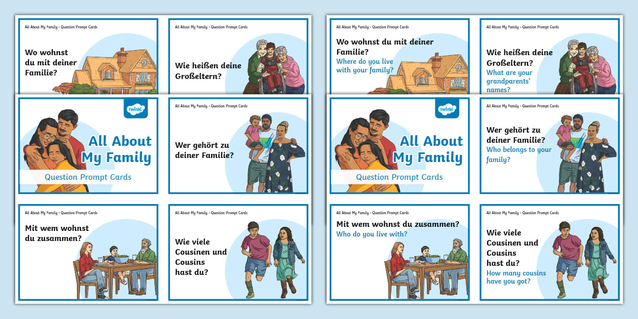 All About My Family German Prompt Cards (teacher made)