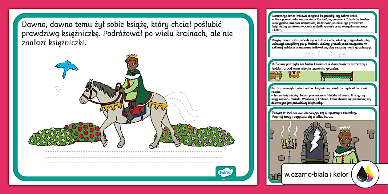 Księżniczka na ziarnku grochu | Grafomotoryka | Czytanie