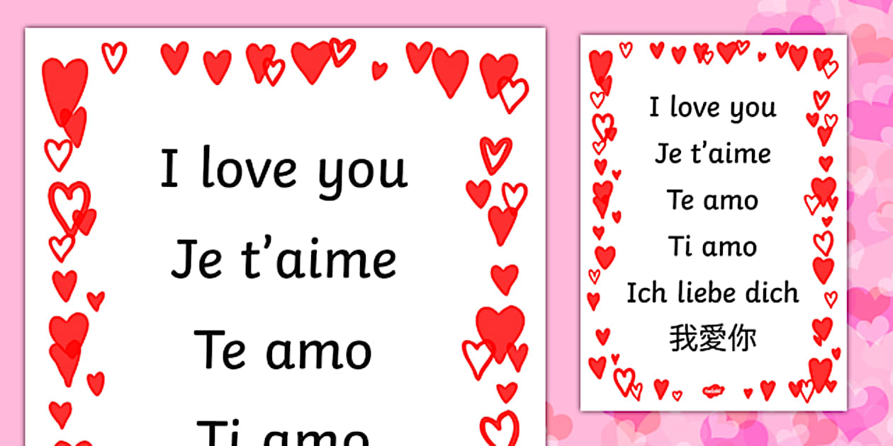 Editable I Love You in Different Languages Display Poster