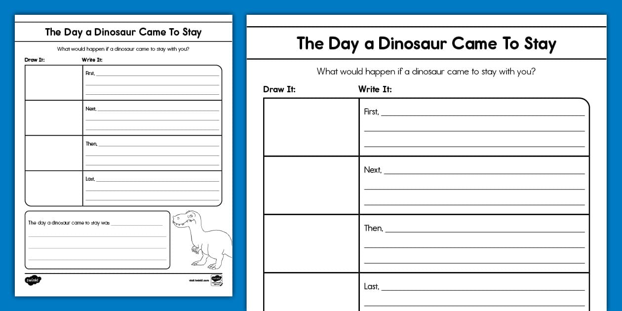 The Day a Dinosaur Came To Stay Sequence Writing Prompt