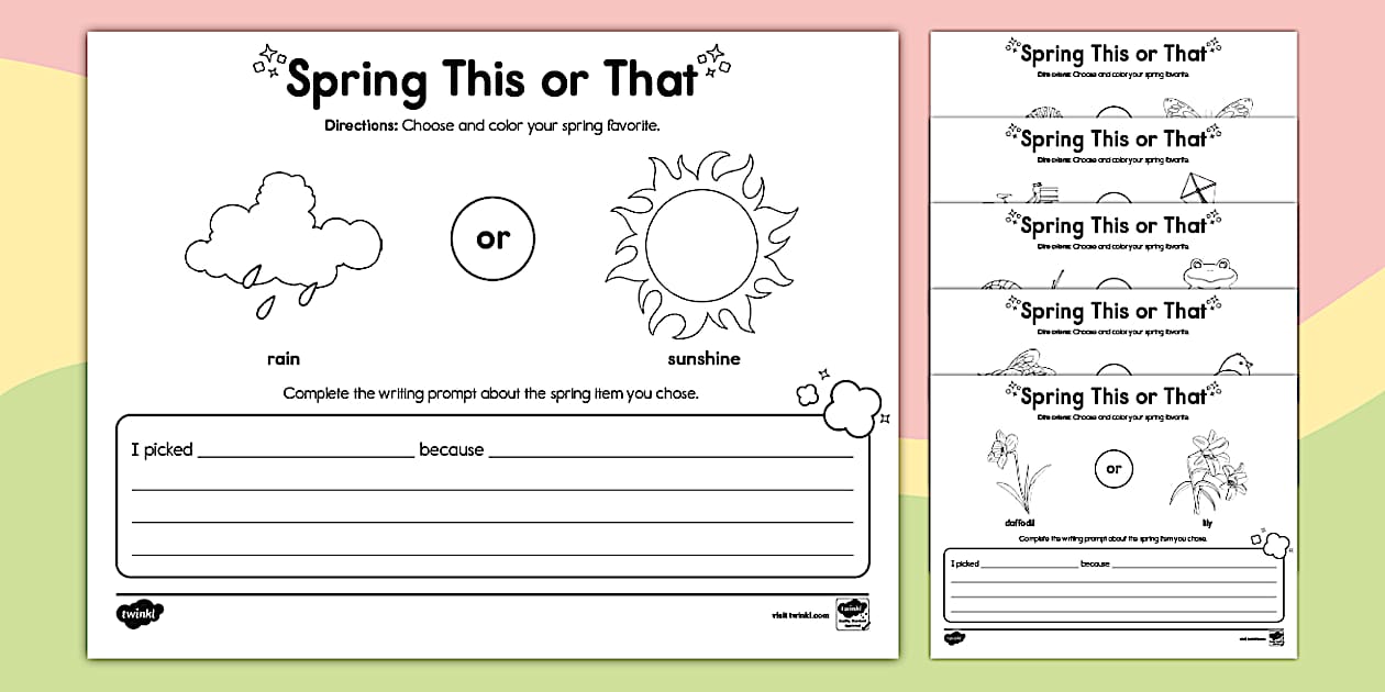 Spring Writing Prompts Kindergarten Activity | Twinkl USA
