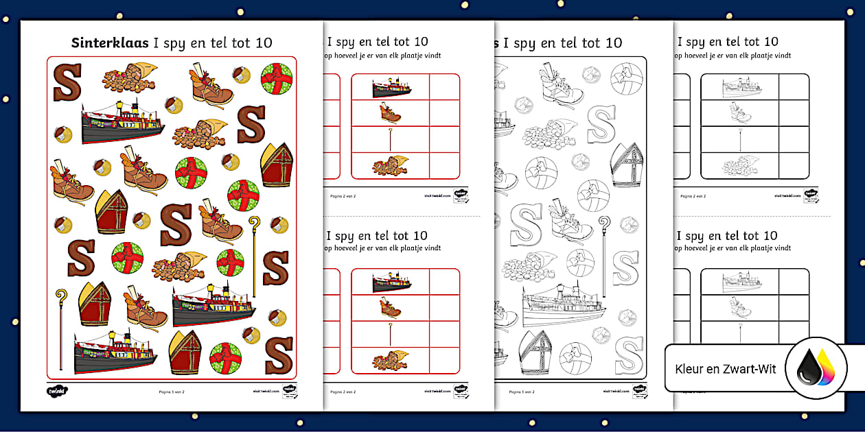 Sinterklaas - I spy en tel tot 10 - Twinkl