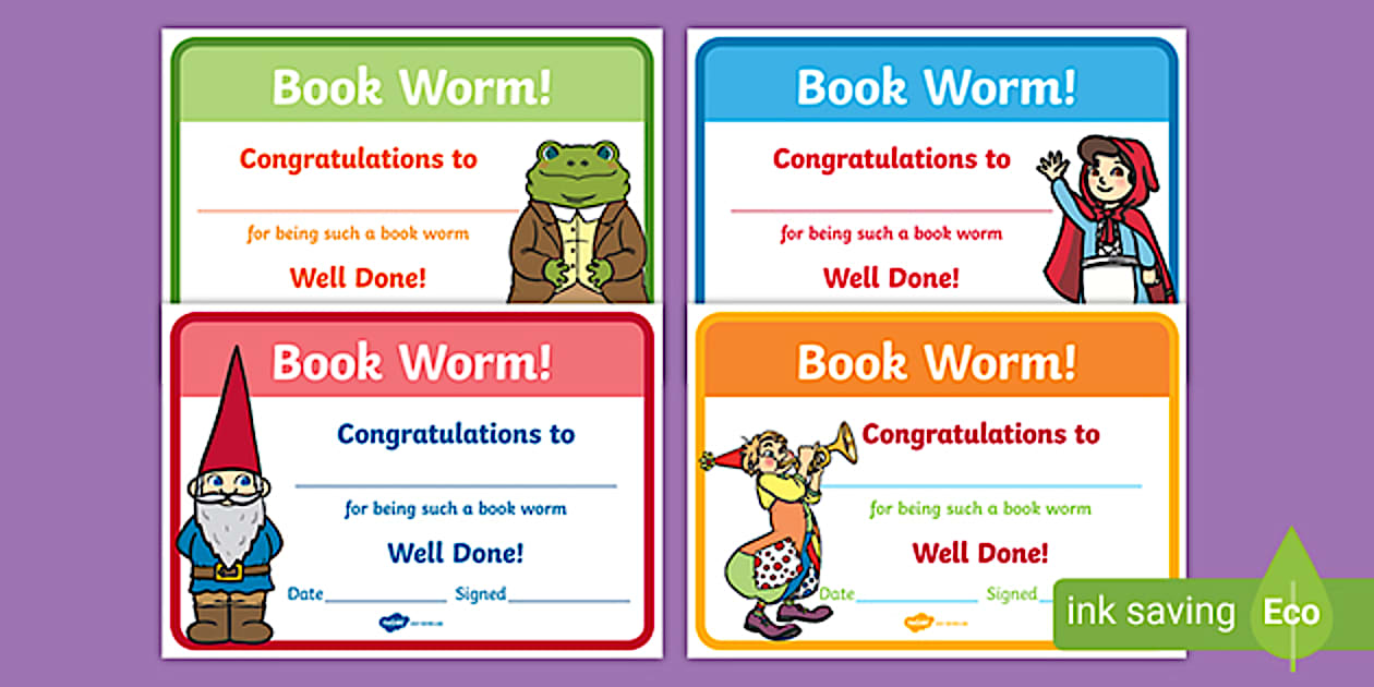 Editable Reading Award Certificates - Editable Reading Award
