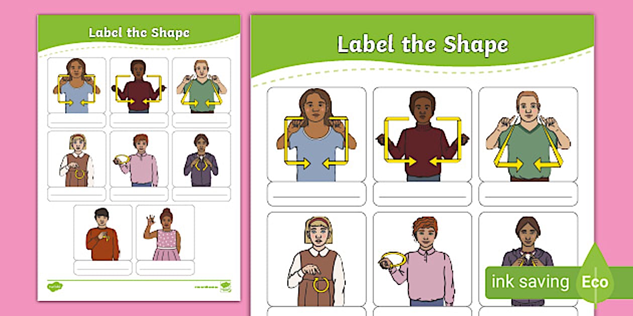 Auslan Shapes Label the Sign Activity (Teacher-Made)