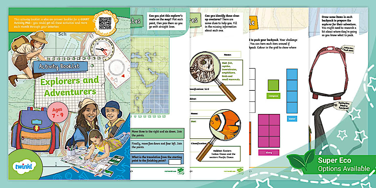 Explorers and Adventures Activity Booklet 7 to 9 years