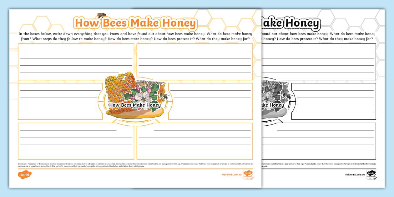 How Bees Make Honey Mind Map - Twinkl Science (teacher made)