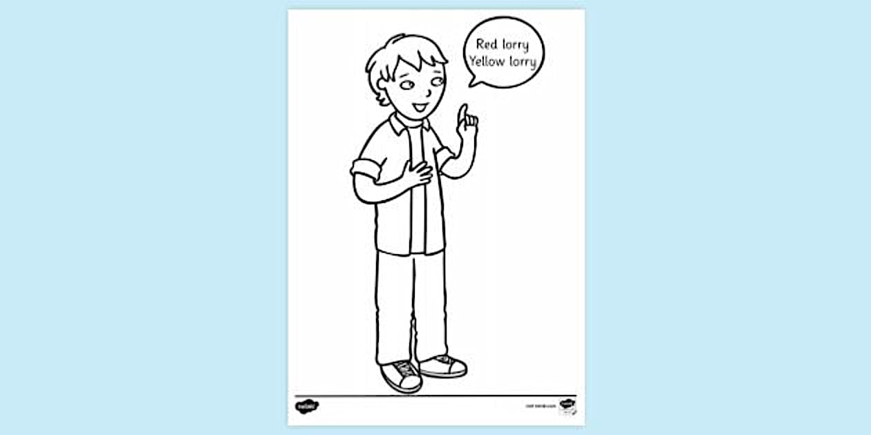 Child Speaking Clearly With Eyes Open | Colouring Sheets