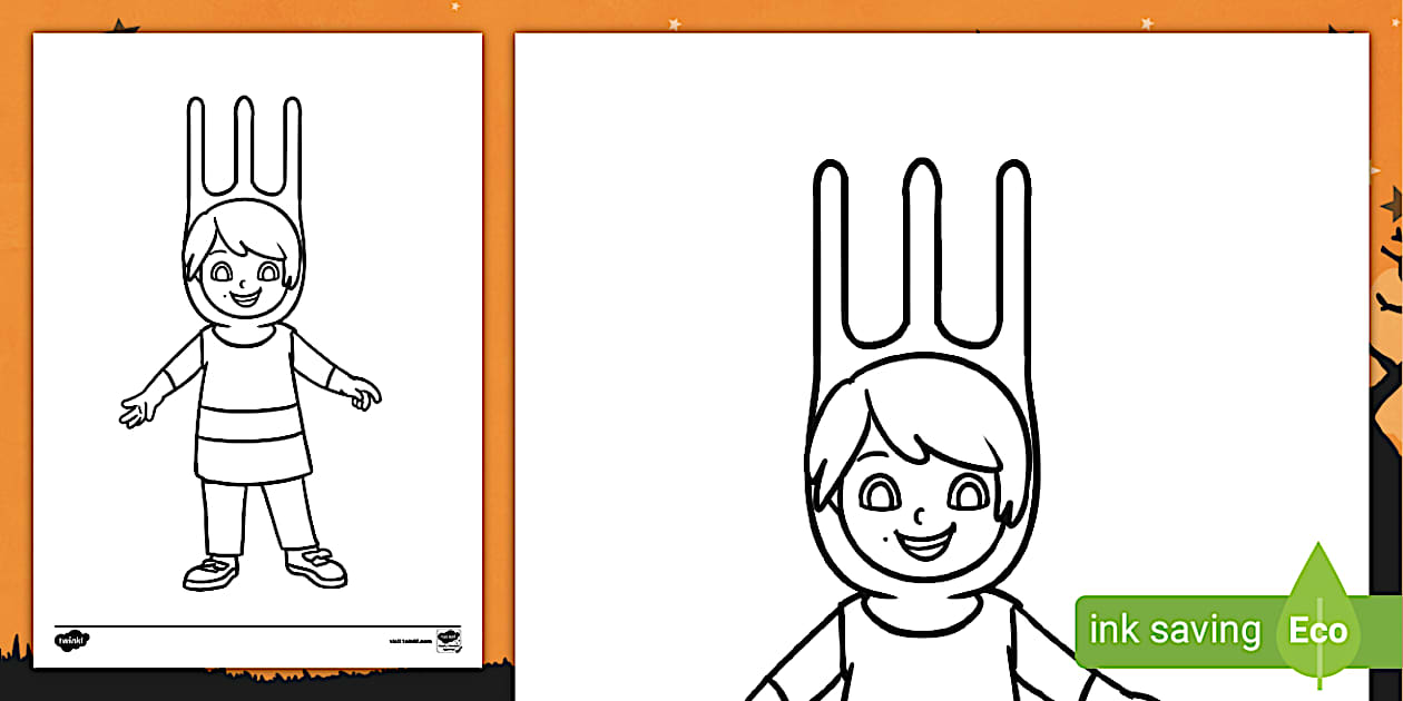 Fork Costume Colouring Page | Activity Sheets | Twinkl