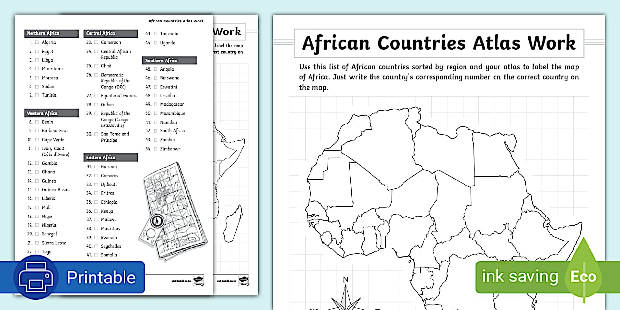 African Countries Atlas Work