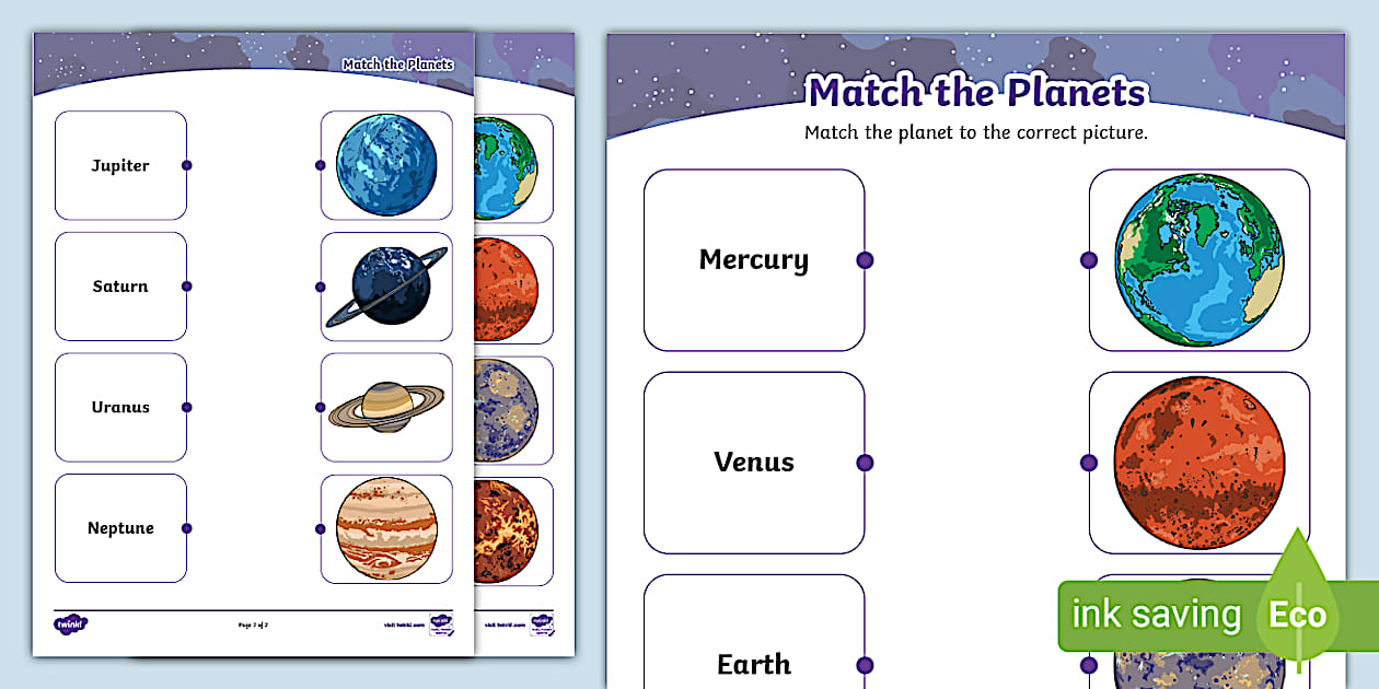 Planets Matching Activity (Hecho por educadores) - Twinkl