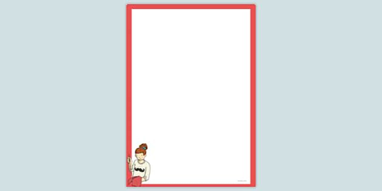 Sewing Girl Page Border (teacher made) - Twinkl