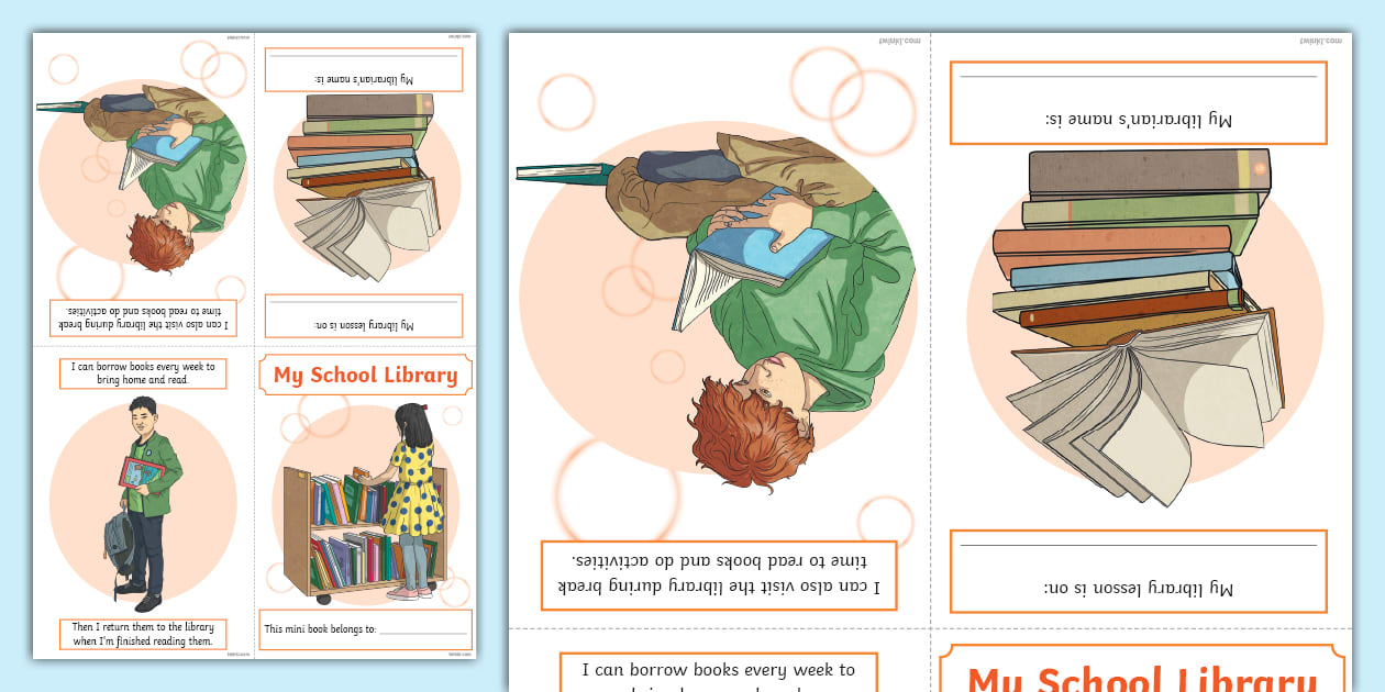 Welcome to the Library Mini Book (teacher made) - Twinkl