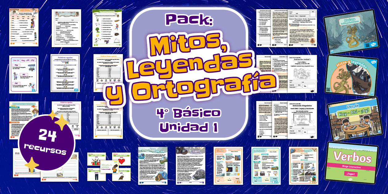 Pack | unidad 1| Lenguaje | 4º Básico | Mitos y Leyendas
