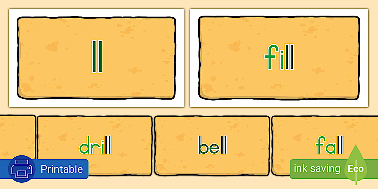 Grade 2 Phonics: -ll Word Wall Cards (teacher made) - Twinkl