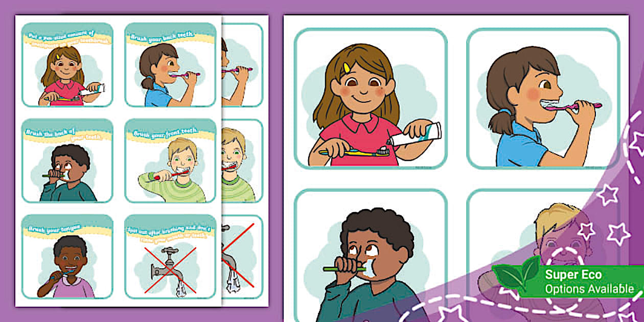 How to Brush Your Teeth Sequencing Cards (teacher made)