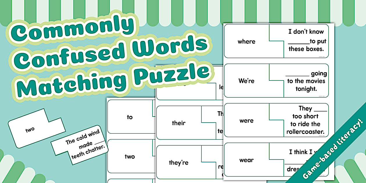Commonly Confused Words Matching Puzzle