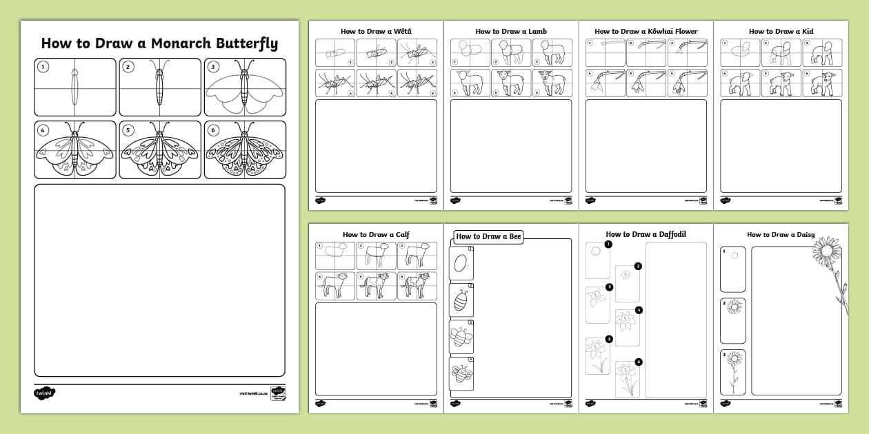 Spring Drawings Easy Colouring Pack | Twinkl Colouring