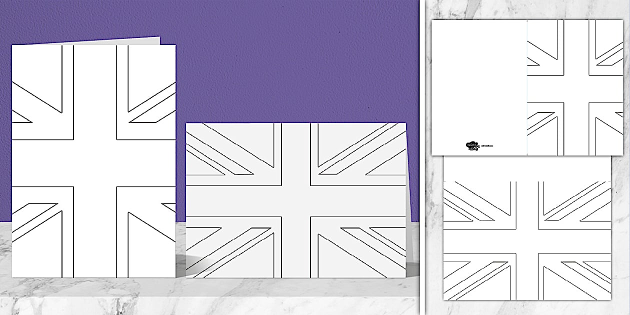 Union Jack Colouring Cards | Twinkl Party (Teacher-Made)