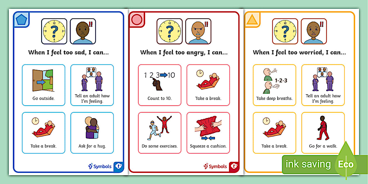 Twinkl Symbols: Areas of Self-Regulation Strategy Cards