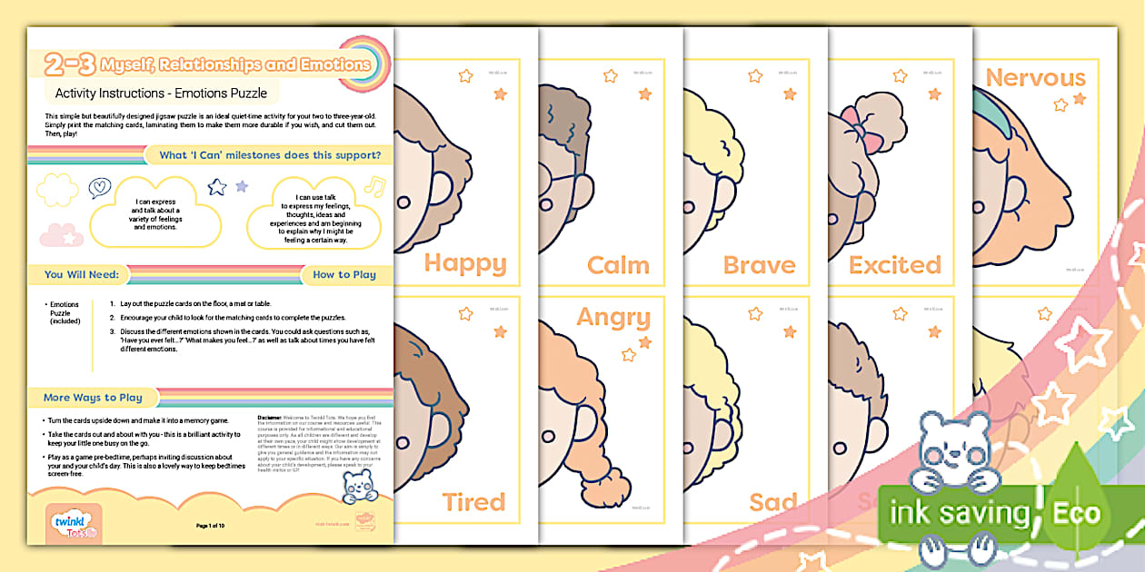 2-3 years Myself Relationships Emotions Puzzle - Twinkl