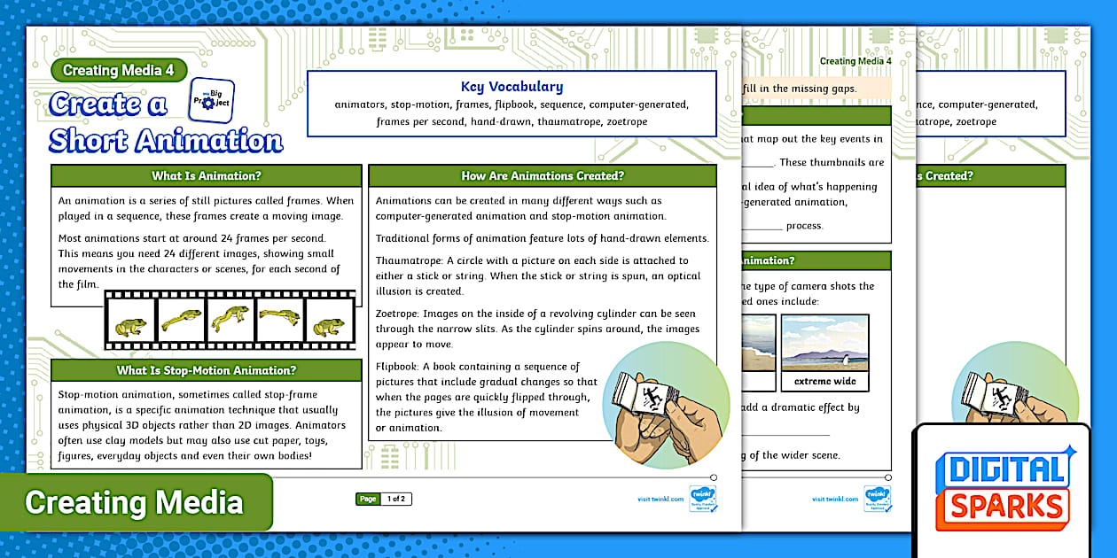 Digital Sparks: Creating Media 4: Knowledge Organiser Pack
